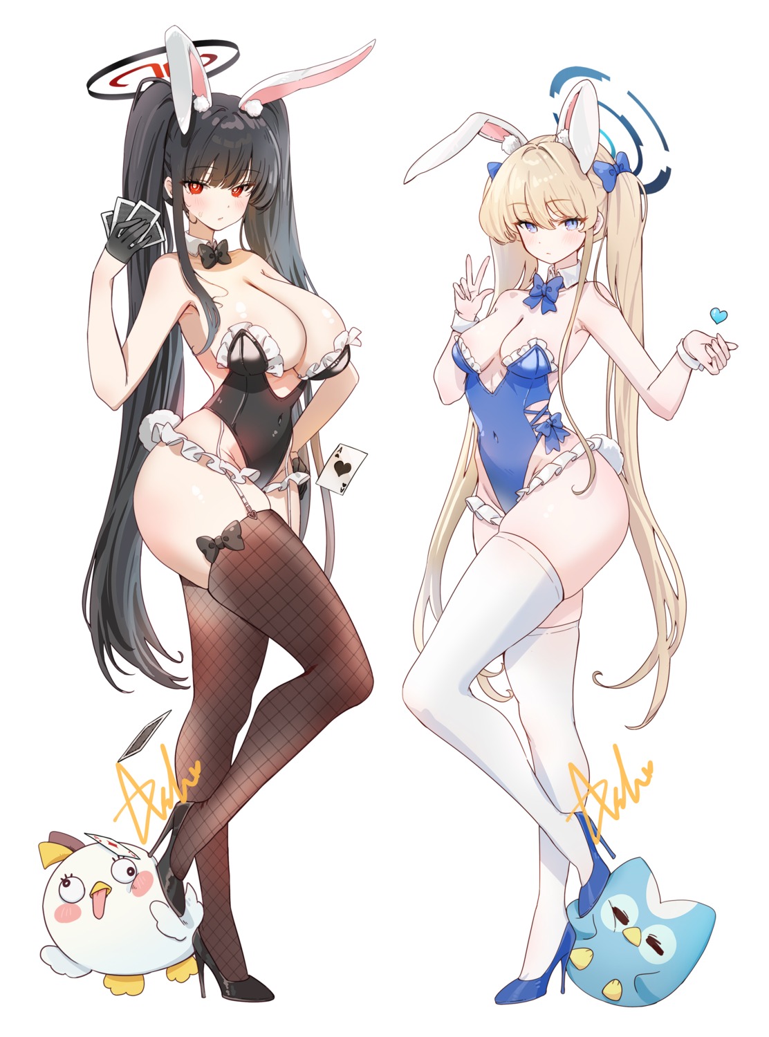 ash (cat7evy) blue archive asuma toki tsukatsuki rio animal ears bunny ears bunny girl fishnets ...
